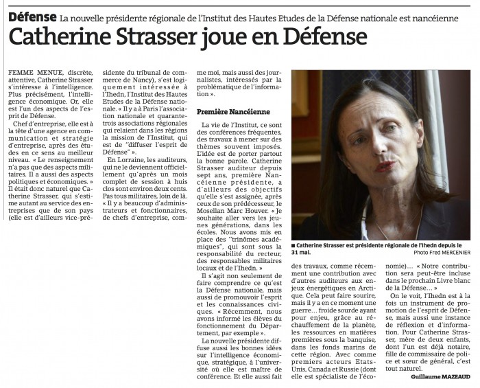 Catherine Strasser présidente de l’IHEDN régional | Le Blog Make Sense